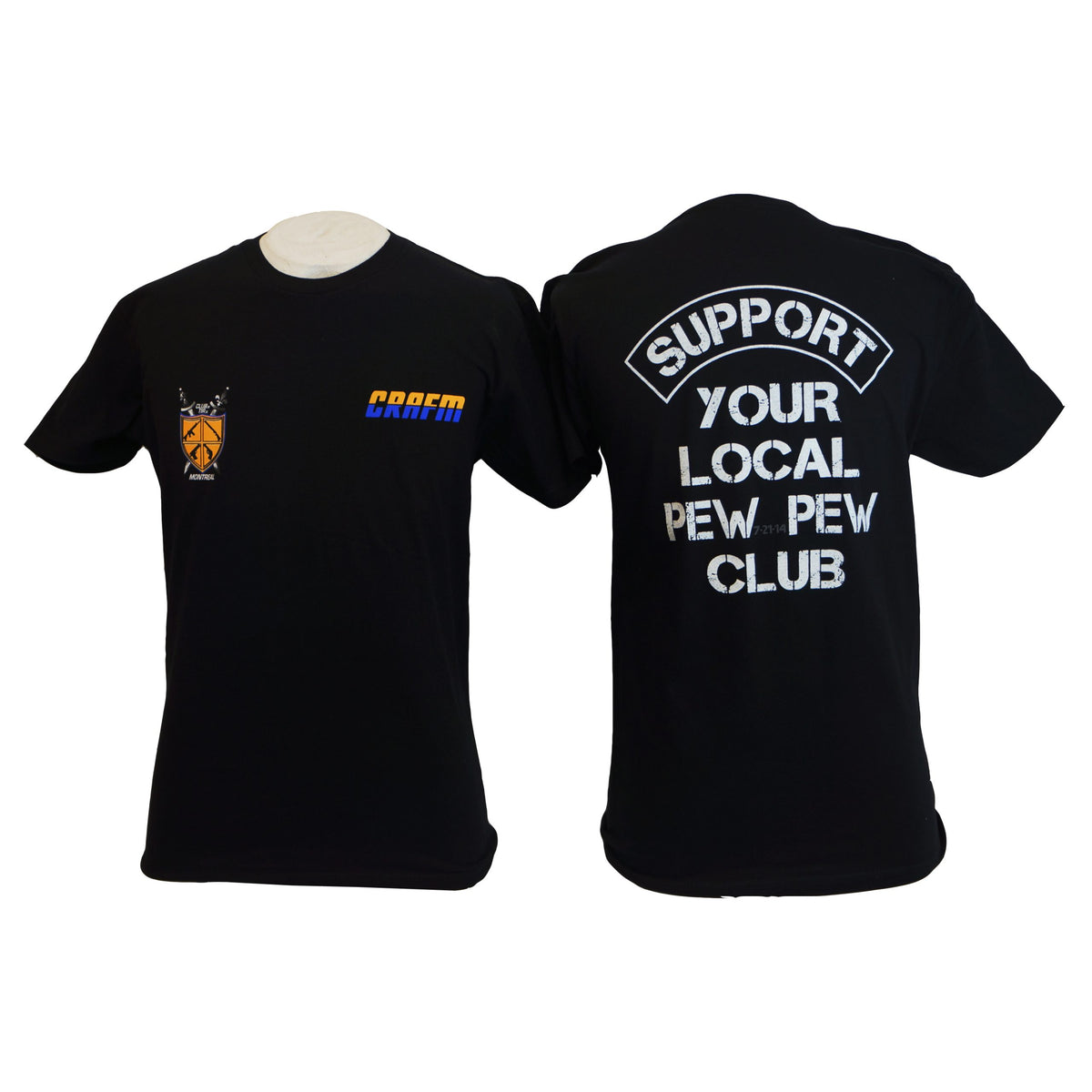 "Support Your Local Pew Pew Club" Short Sleeve T-Shirt – CRAFM