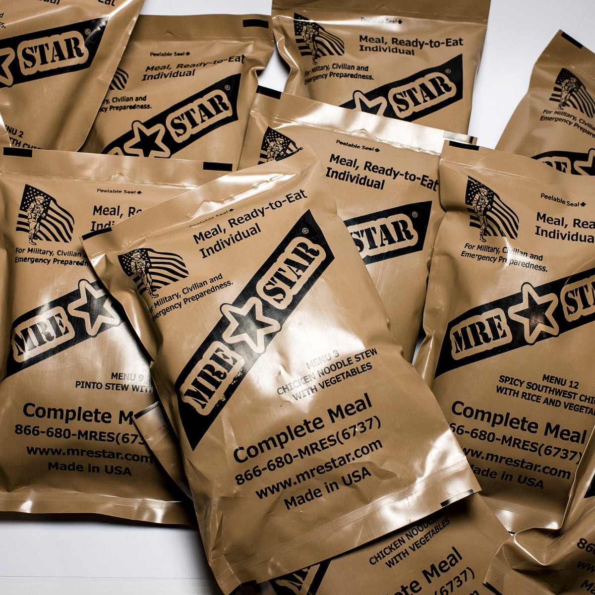 MRE US RATIONS . MEALS READY-TO-EAT CASE OF 12 – CRAFM