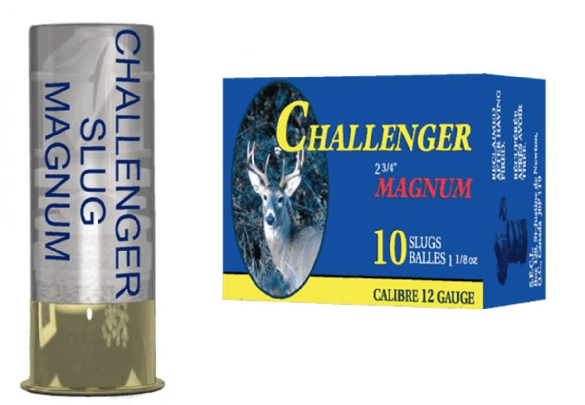 CHALLENGER 12GA SLUG MAGNUM, 1-1/8OZ, 2-3/4", 1610 FPS – CRAFM