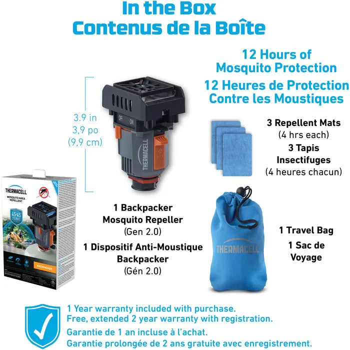 THERMACELL BACKPACKER REPELLENT AND MAT - THREE ITEMS – CRAFM